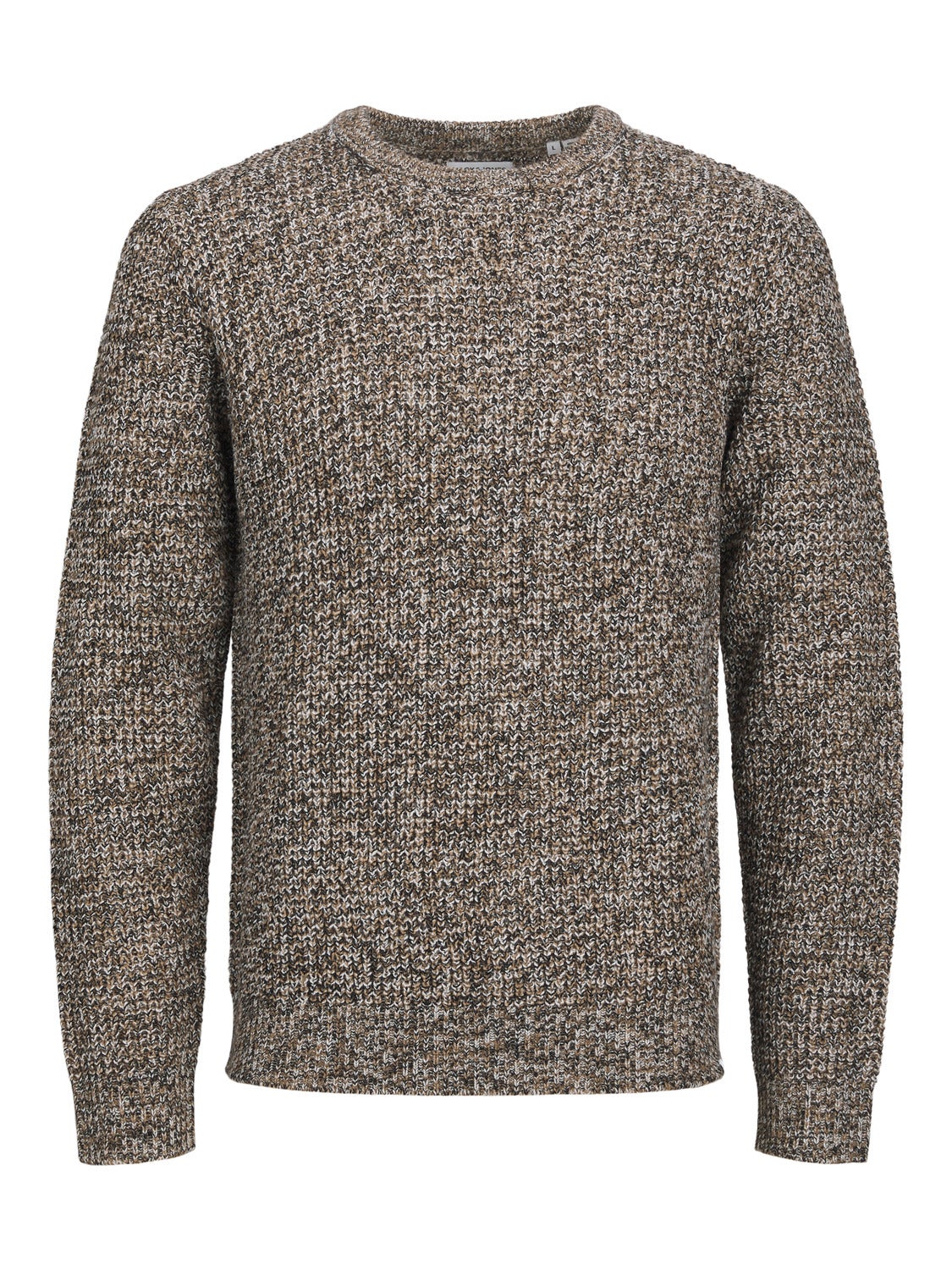 Meliert Strickpullover mit Rundhals | Mittelbraun | Jack & Jones®