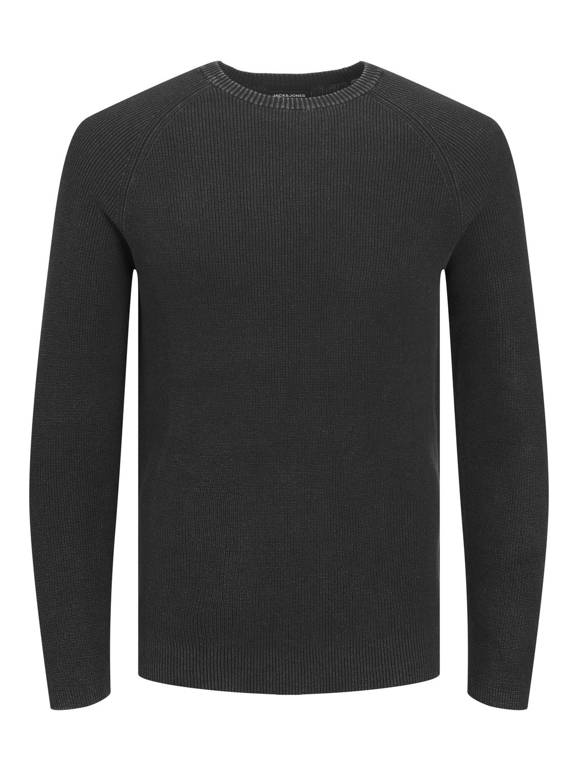 Plain Crew Neck Jumper | Black | Jack & Jones®