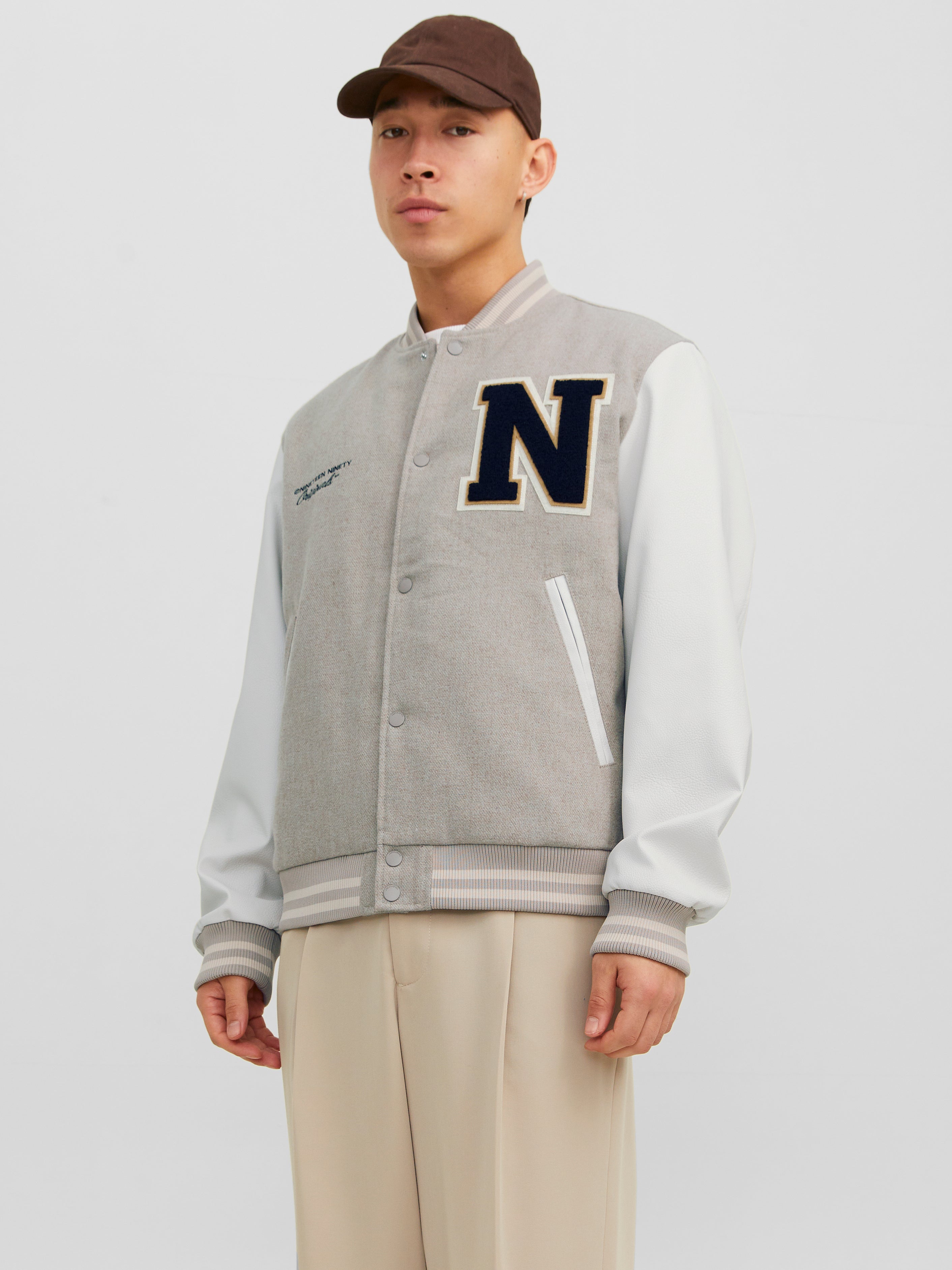 Varsity Jacket | Beige | Jack & Jones®