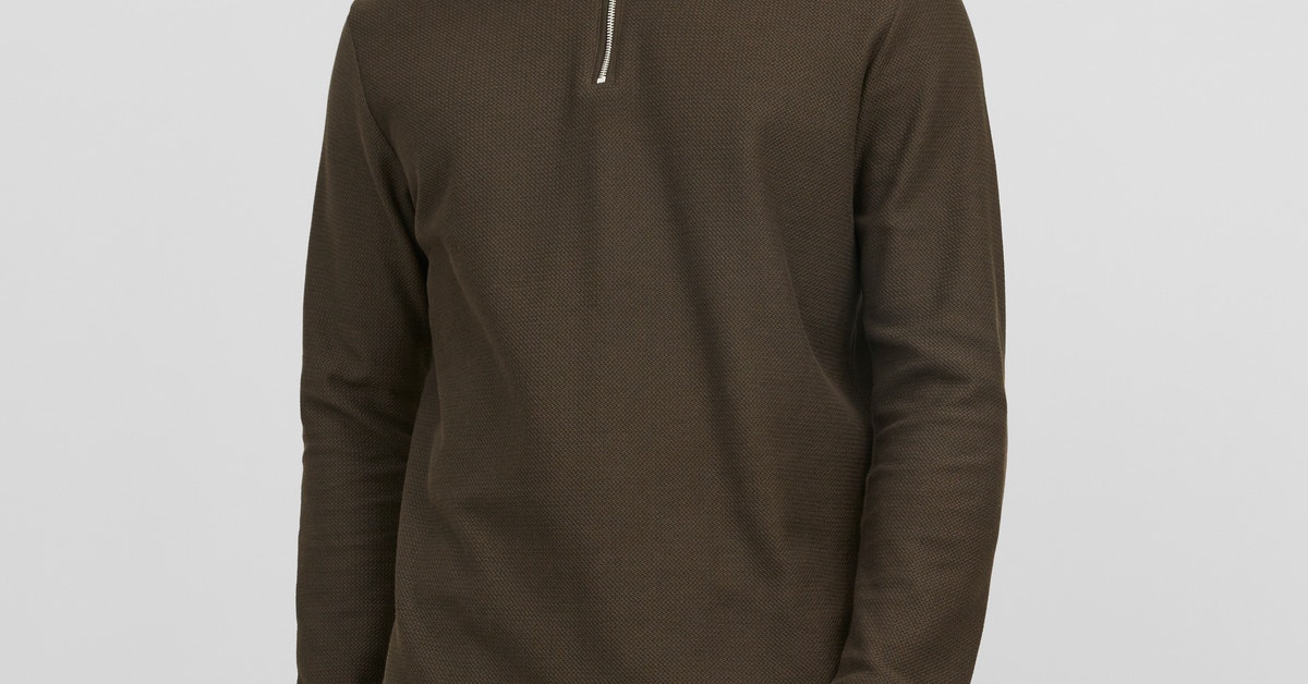 camiseta de manga larga Liso Polo | Verde oscuro | Jack & Jones®