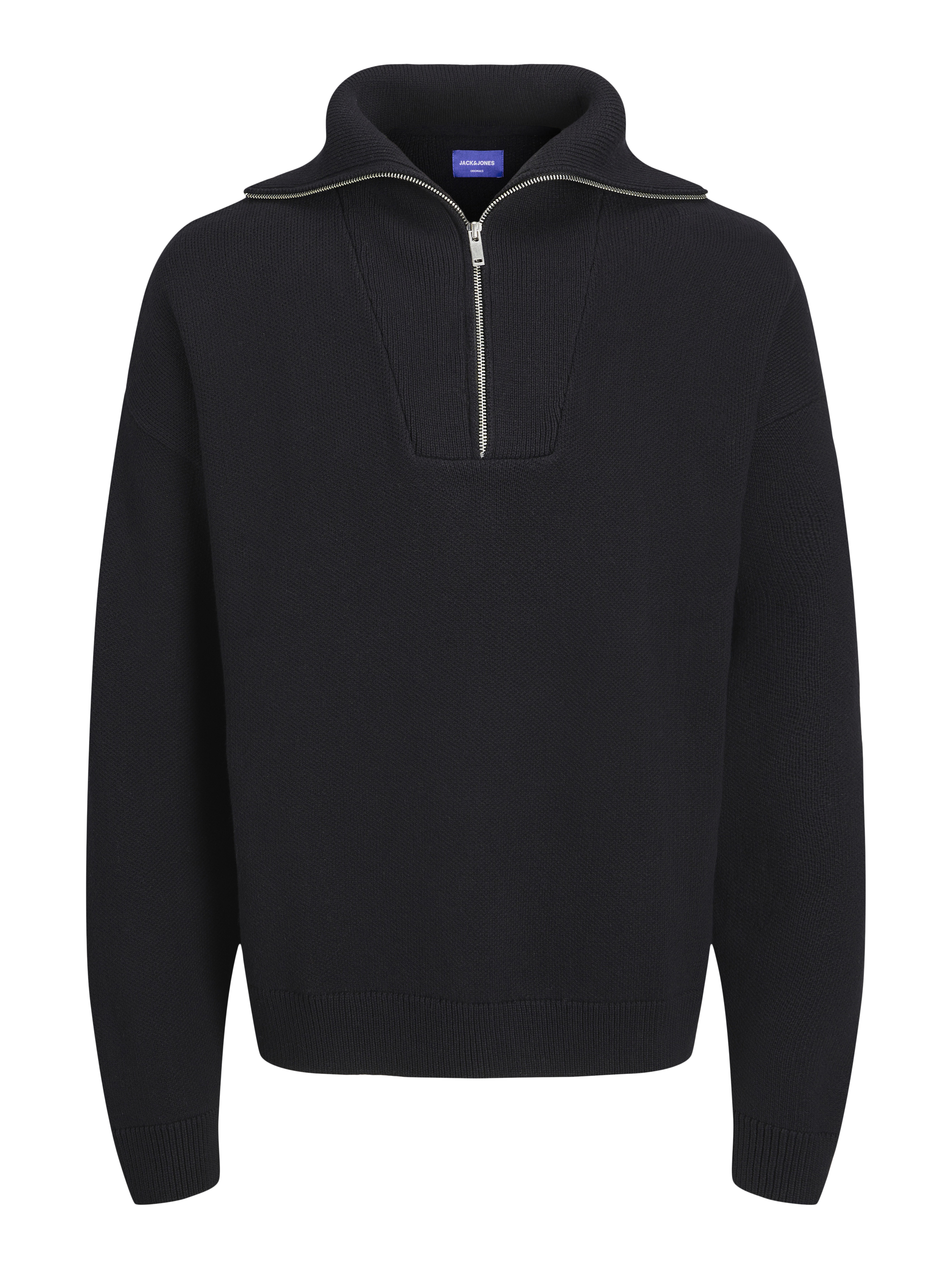 Plain Quarter zip Knit | Black | Jack & Jones®