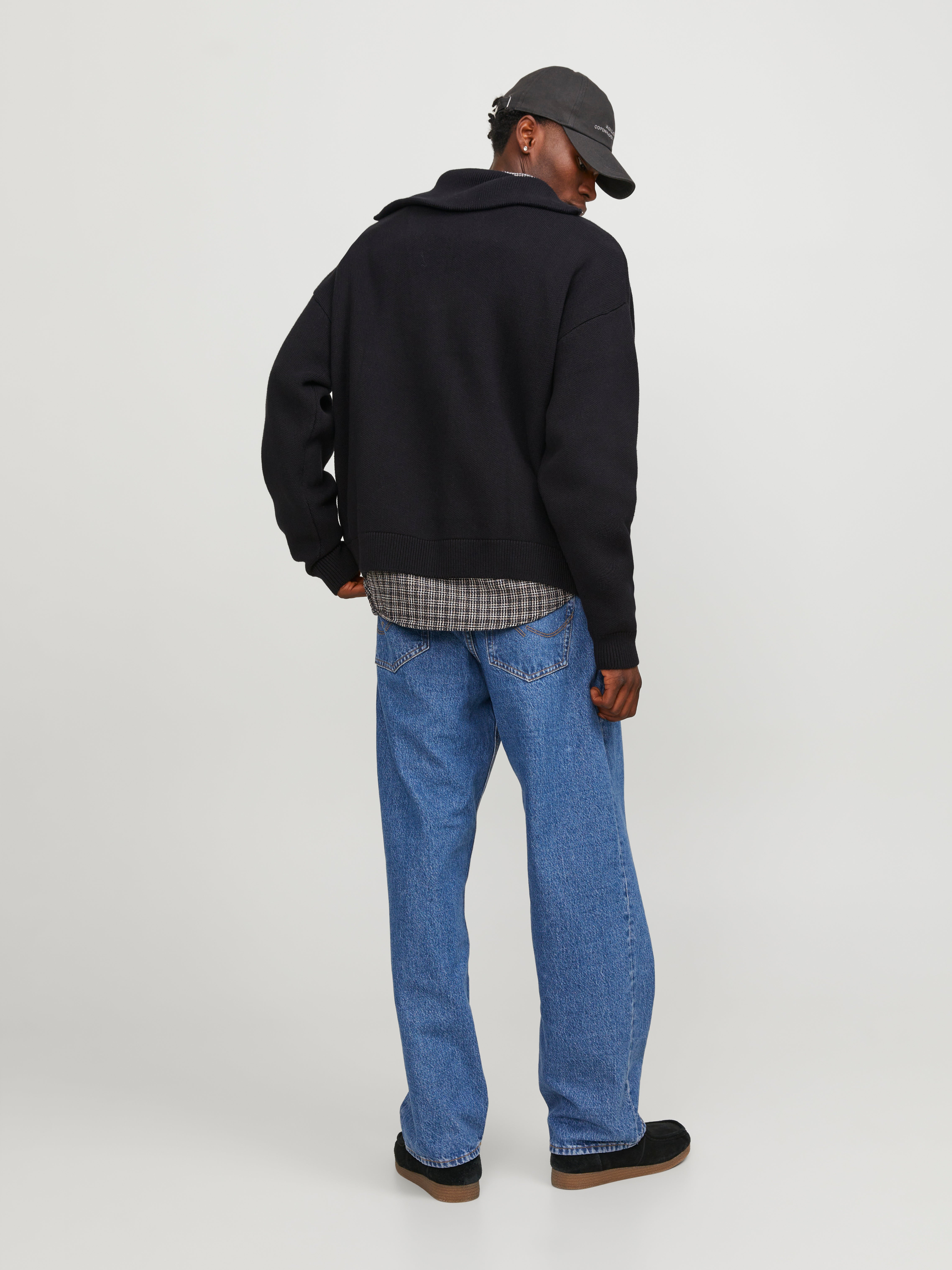 Plain Quarter zip Knit | Black | Jack & Jones®