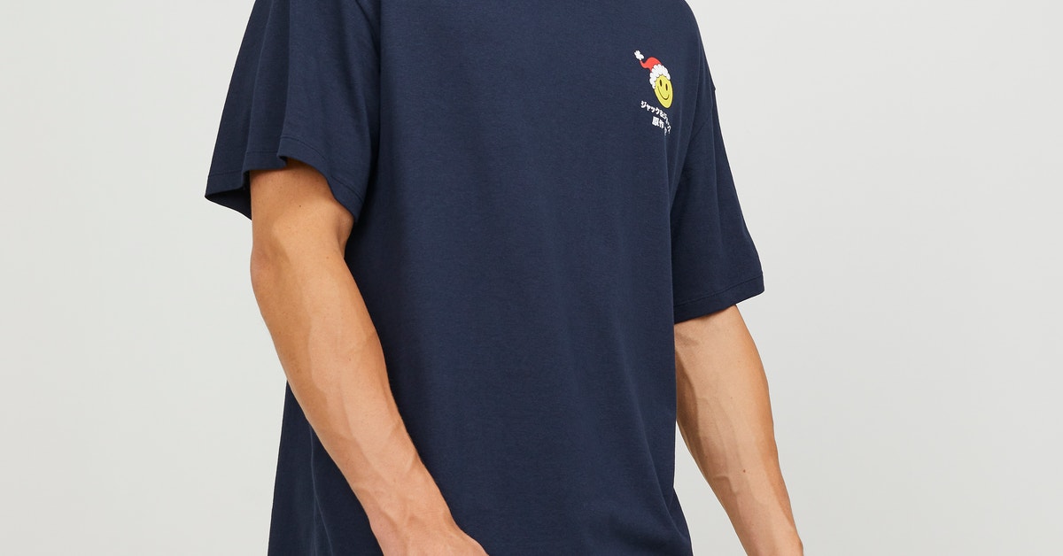 X-mas Crew neck T-shirt | Dark Blue | Jack & Jones®