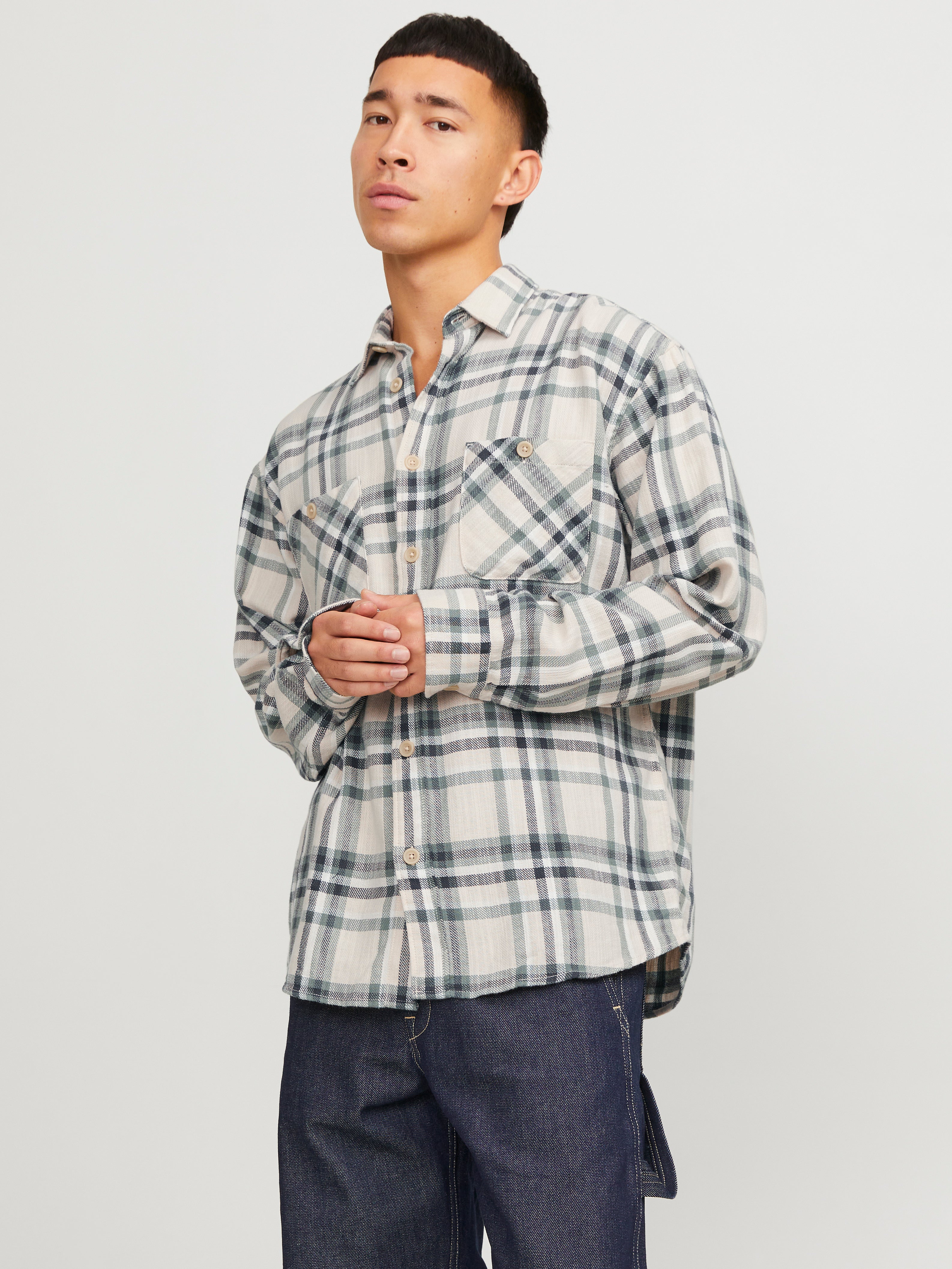 Relaxed Fit Overskjorte | Lys grå | Jack & Jones®