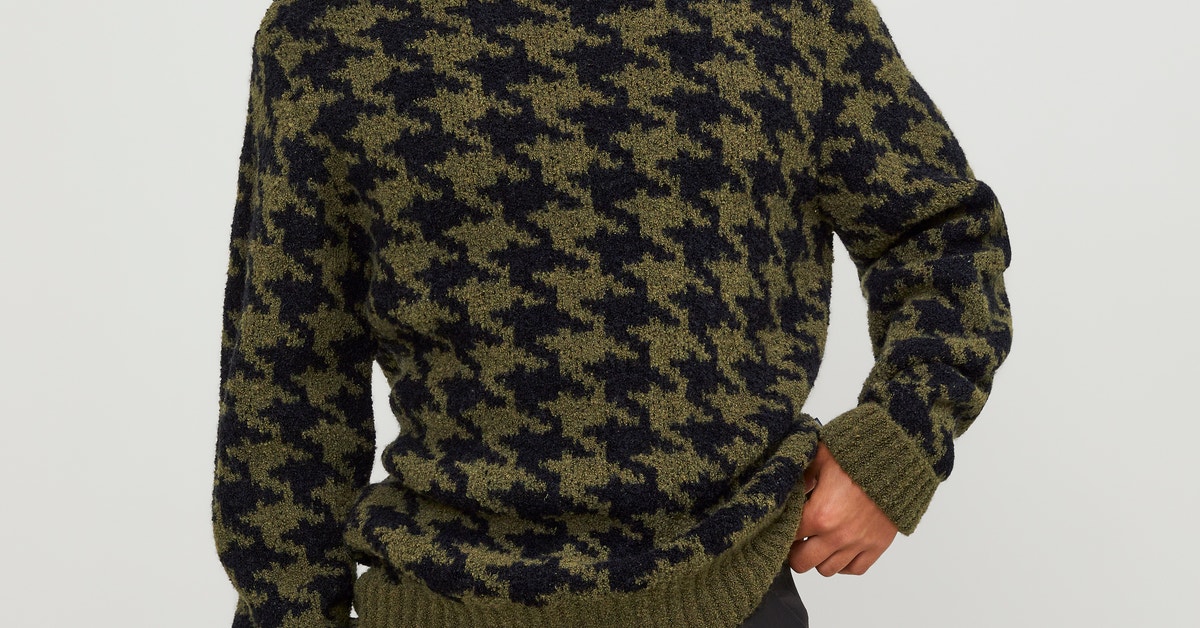 Kariert Strickpullover mit Rundhals | Mittelgrün | Jack & Jones®