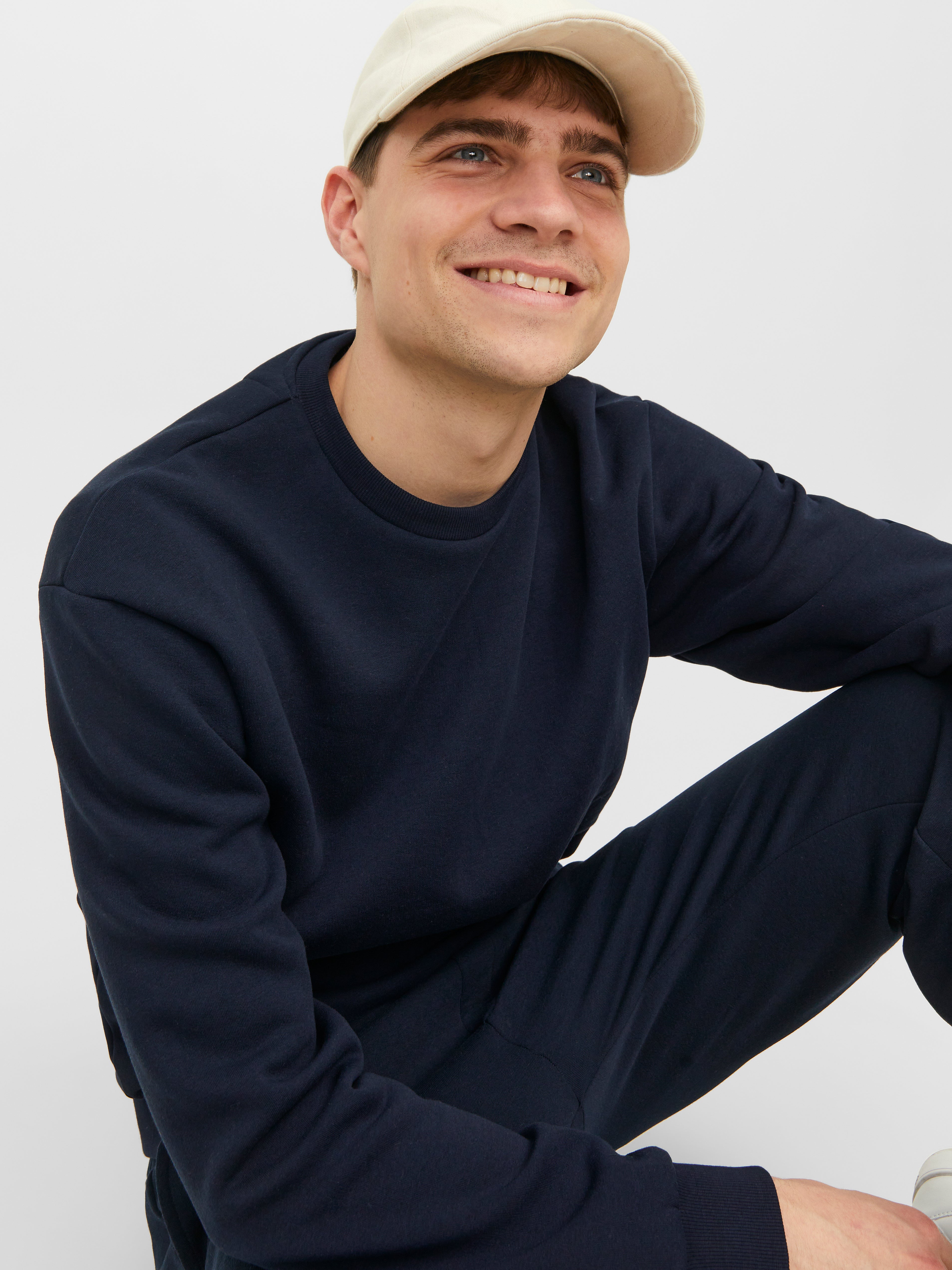 Plain Crew neck Sweatshirt | Dark Blue | Jack & Jones®