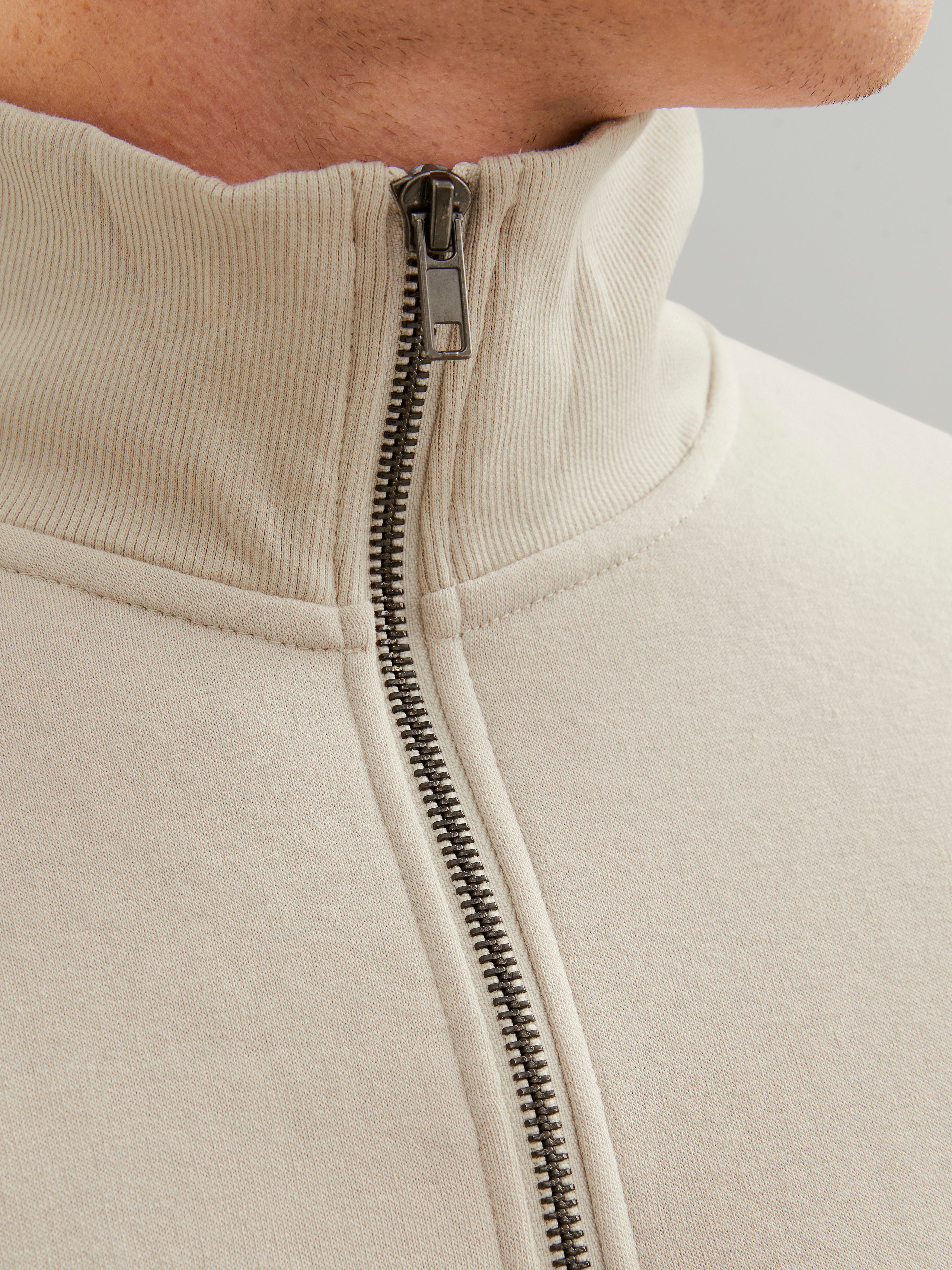Plain Zip Sweatshirt | Beige | Jack & Jones®