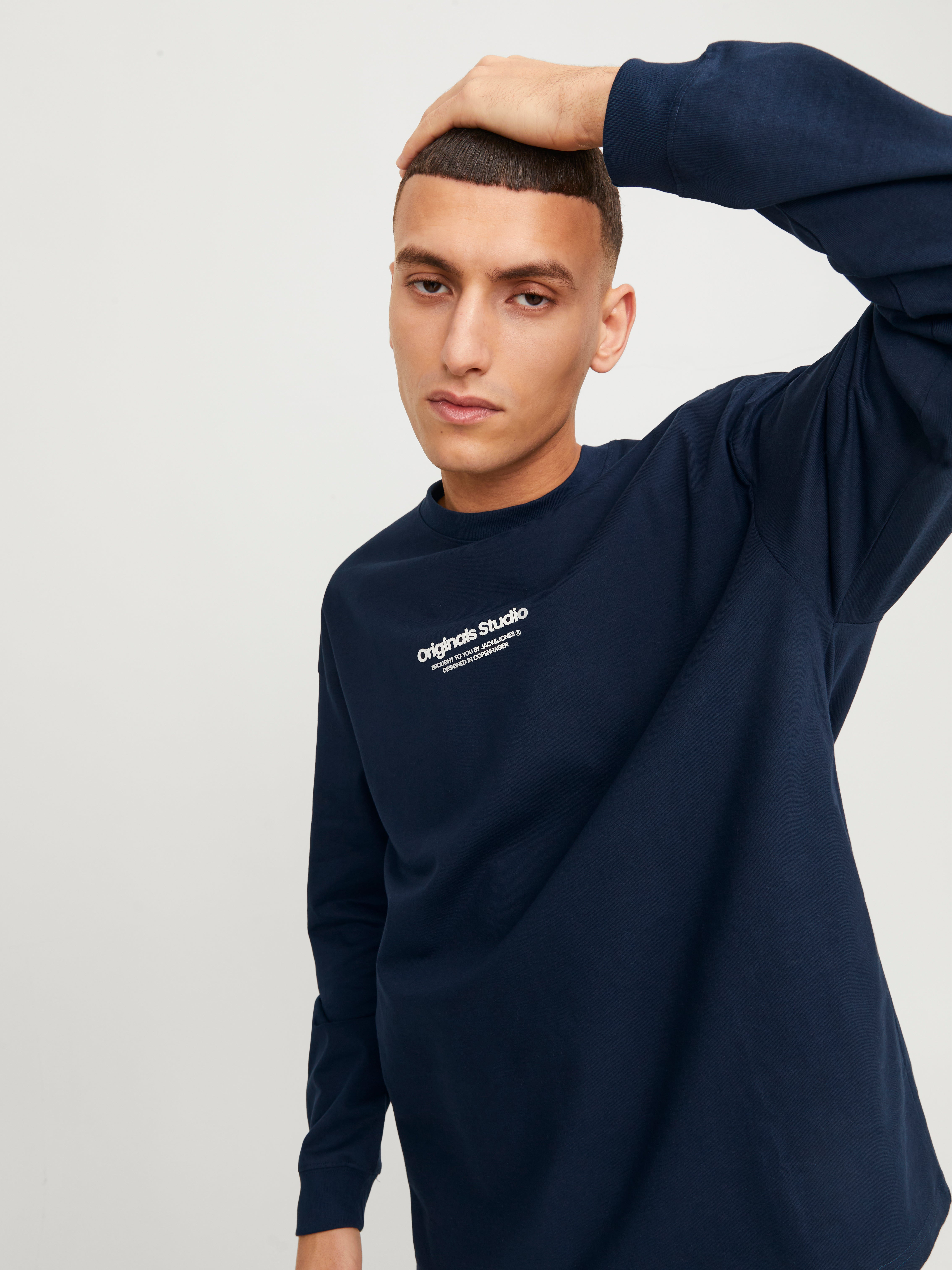 Printed Crew neck T-shirt | Dark Blue | Jack & Jones®