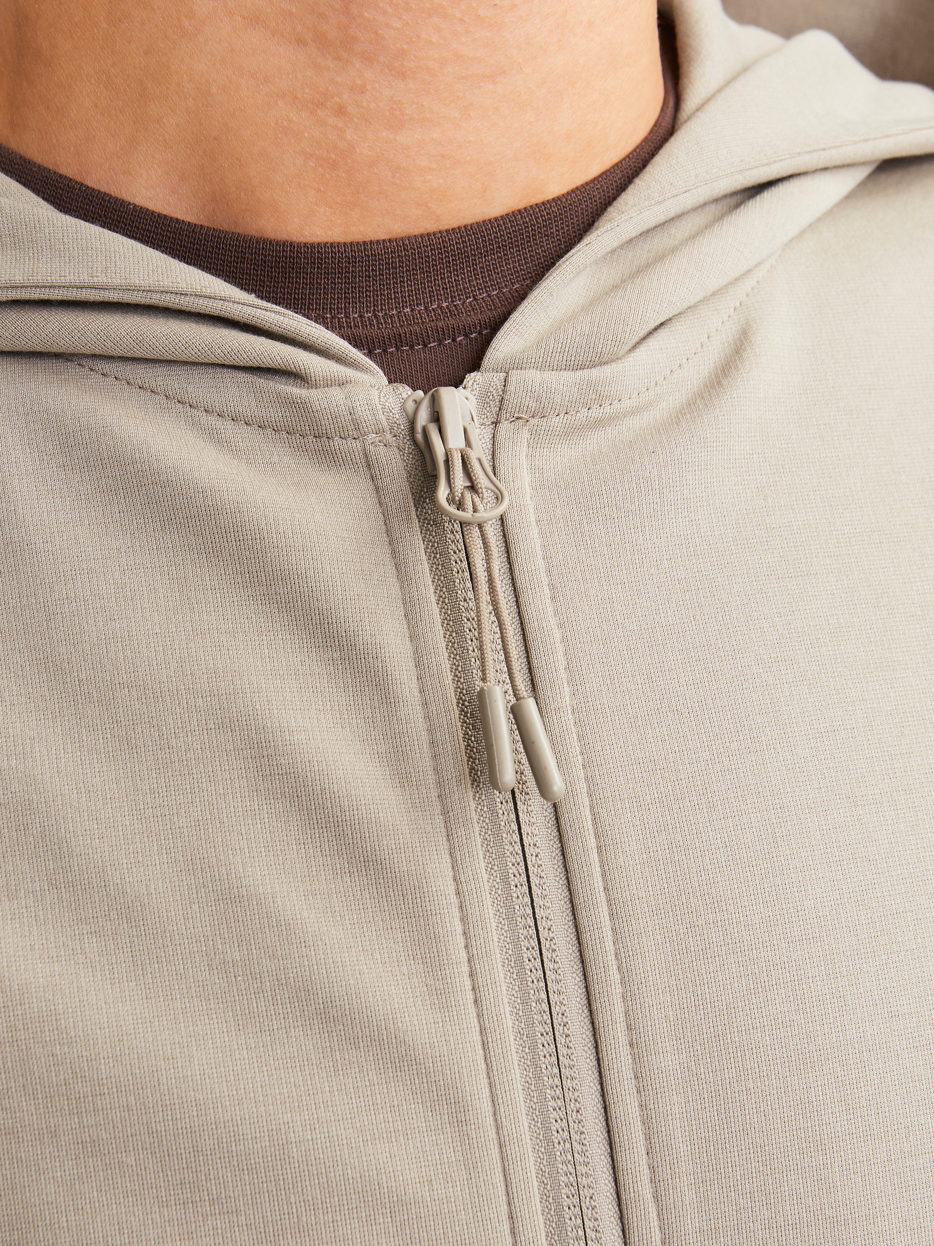 Plain Zip Hoodie | Beige | Jack & Jones®