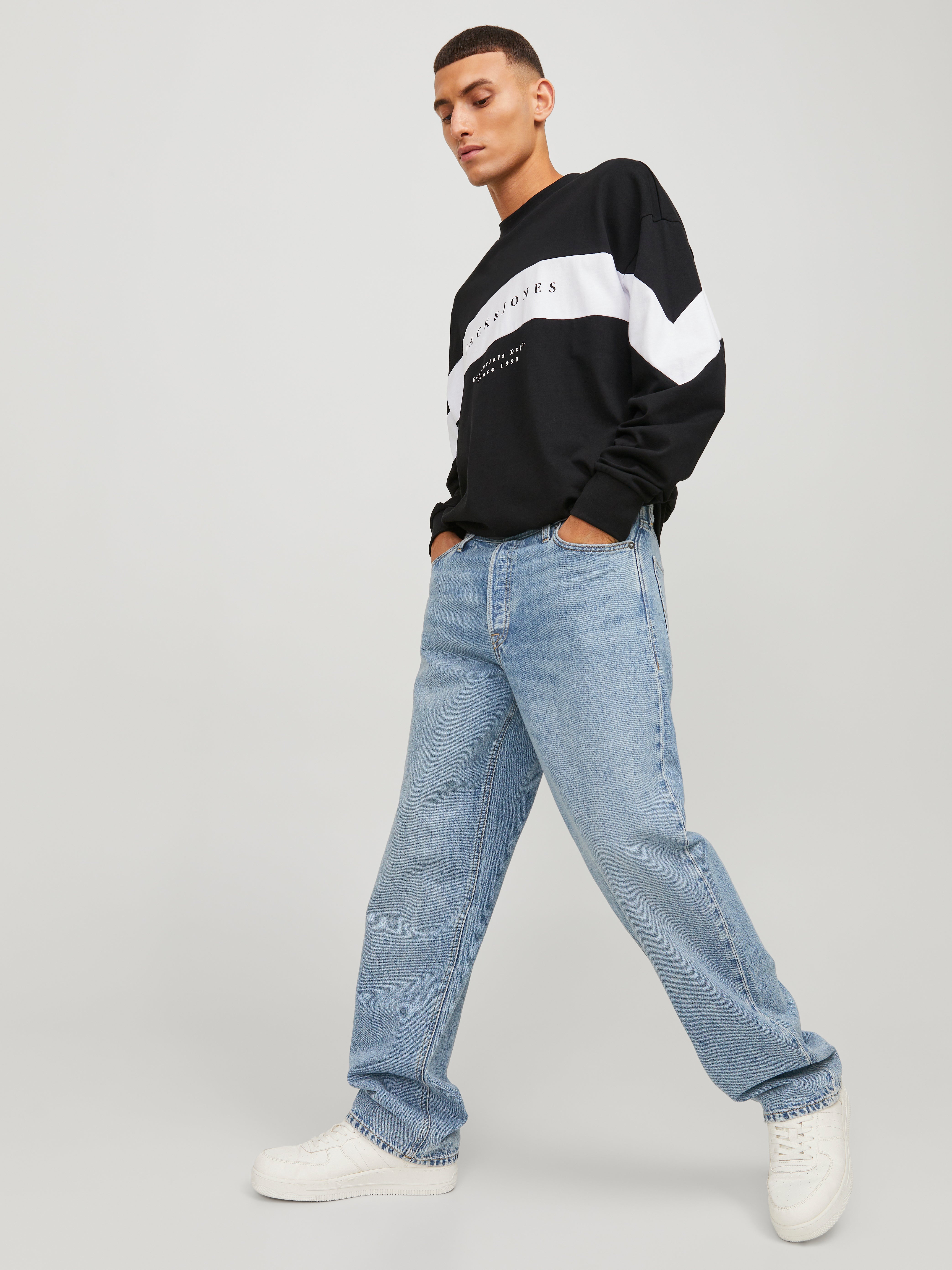 JJIEDDIE JJORIGINAL SBD 330 Jean à coupe loose | Bleu moyen | Jack & Jones®