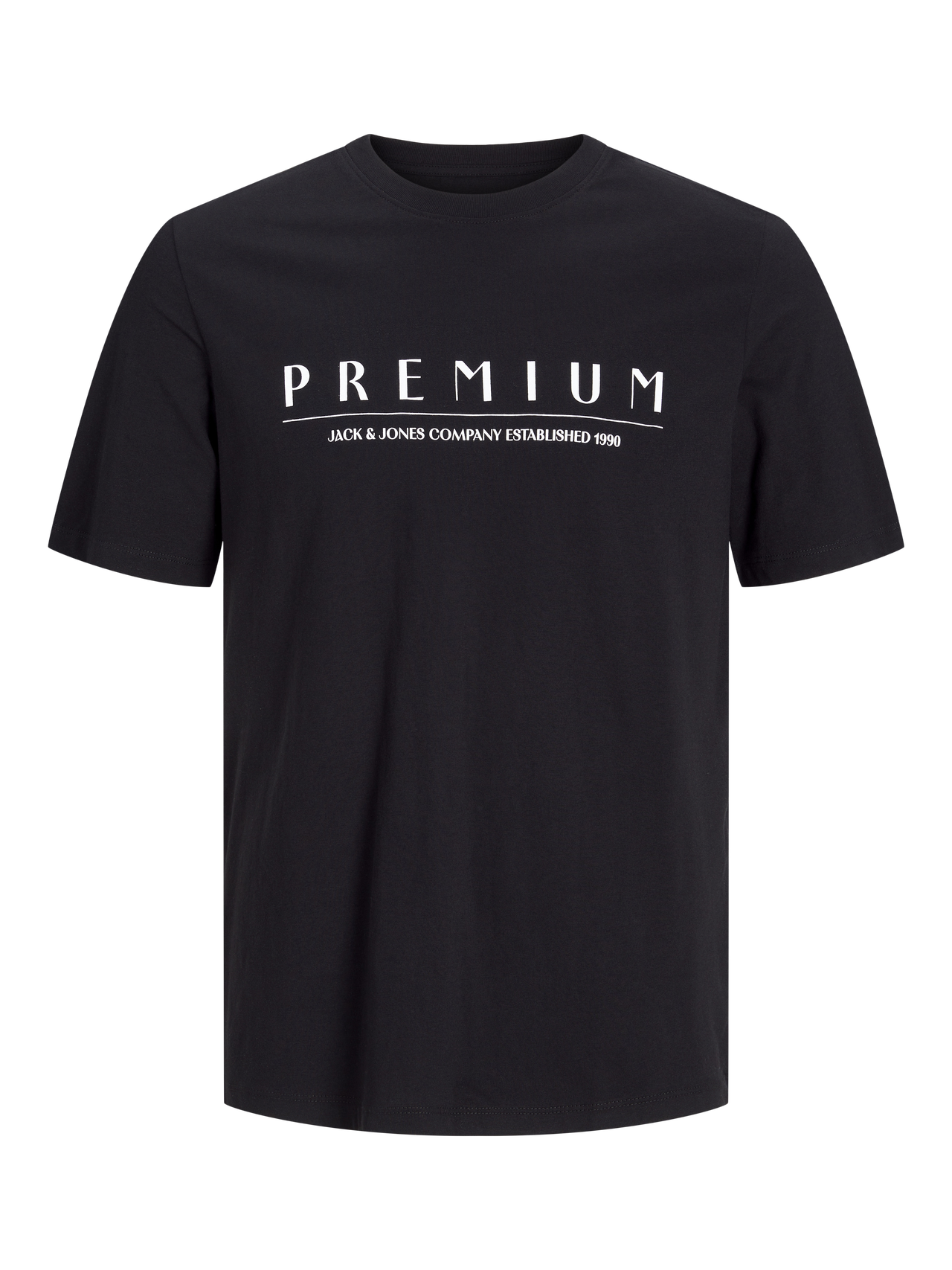 Printed Crew Neck T Shirt Black Jack And Jones®