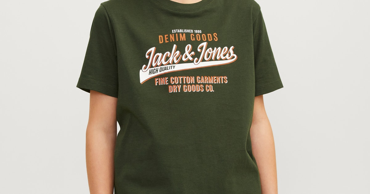 Logo T-shirt For boys | Dark Green | Jack & Jones®