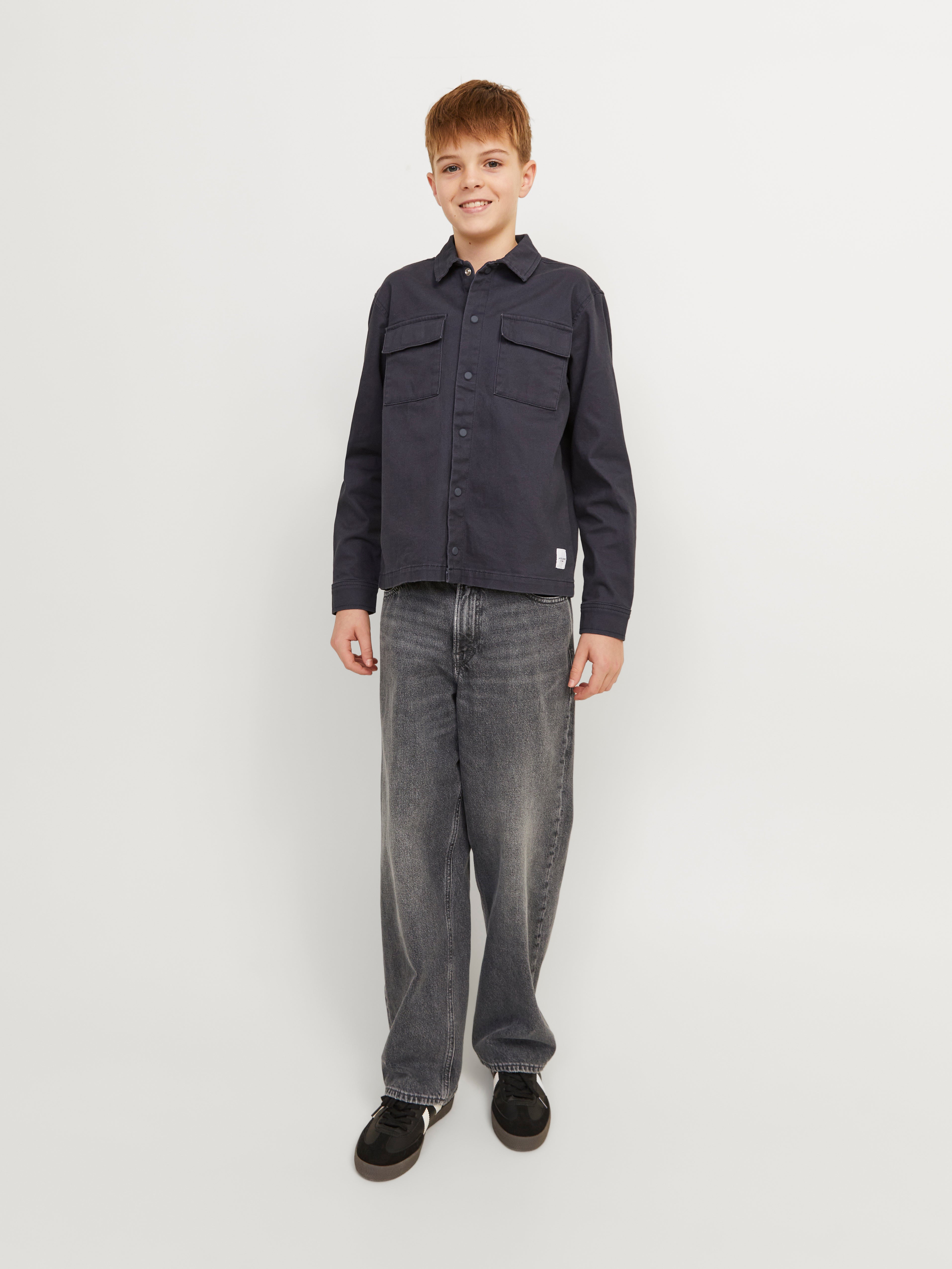 JJIALEX JJORIGINAL MF 992 SN Baggy fit jeans Til drenge | Mellemgrå ...