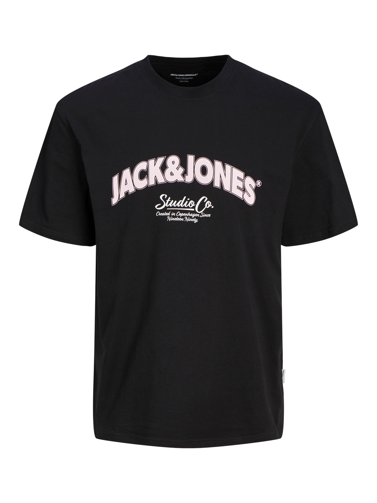 Printed Crew Neck T Shirt Black Jack And Jones®