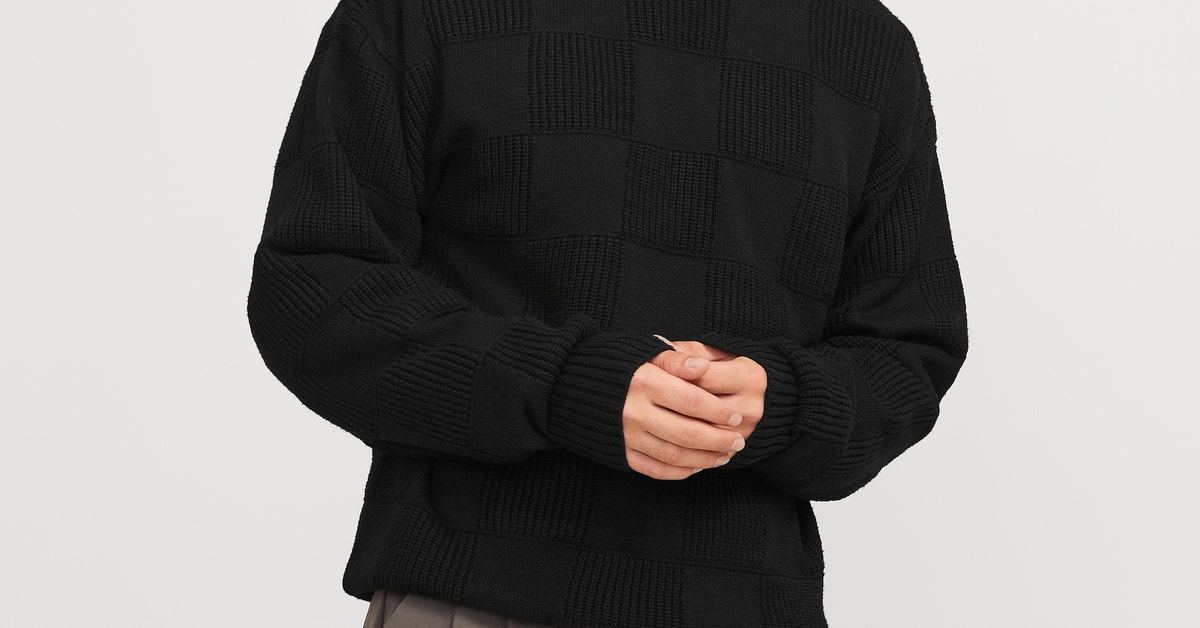 Kariert Strickpullover | Schwarz | Jack & Jones®