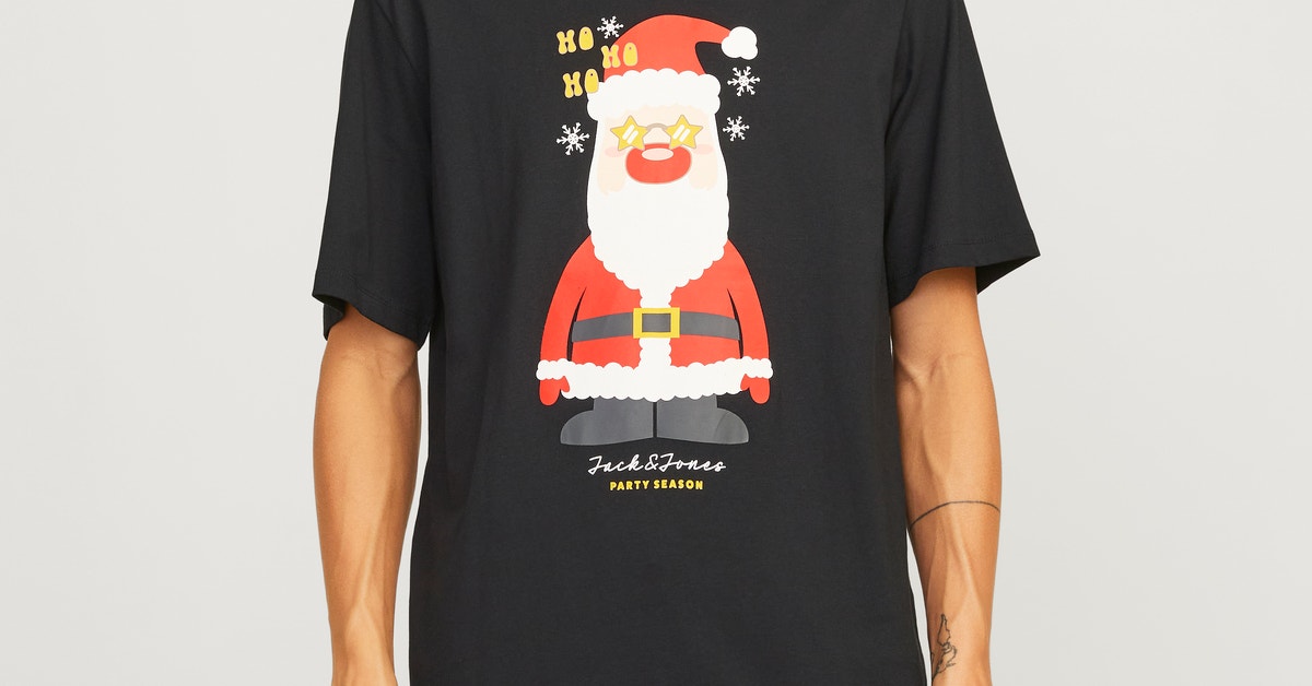 X-mas Crew neck T-shirt | Black | Jack & Jones®