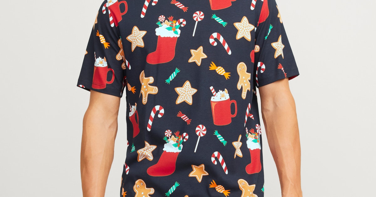 X-mas Crew neck T-shirt | Dark Blue | Jack & Jones®