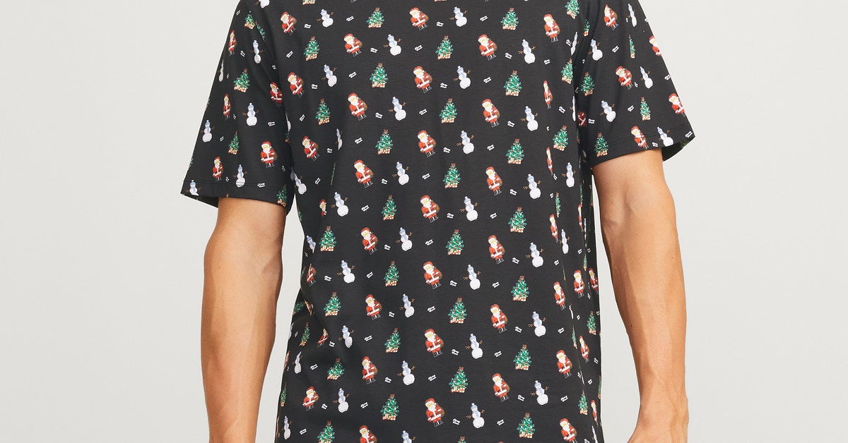 X-mas Crew neck T-shirt | Black | Jack & Jones®