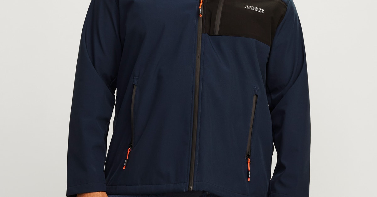 Plus Size Softshell jacket | Dark Blue | Jack & Jones®
