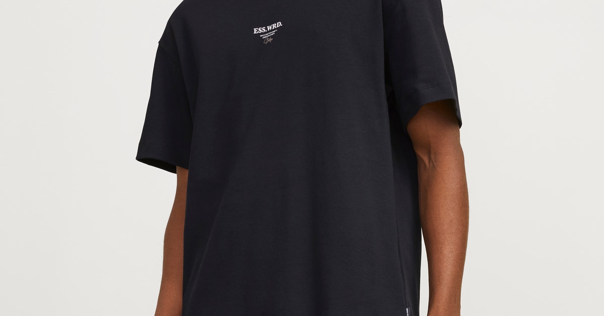 T-shirt Estampar Decote em O | Preto | Jack & Jones®