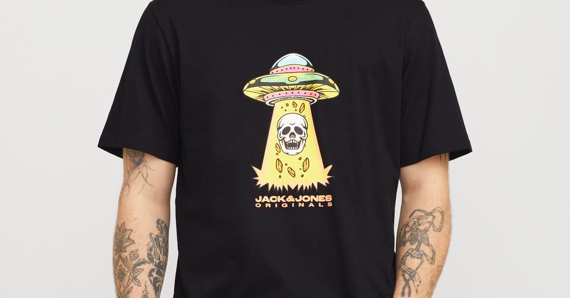 Përshtatja e rregullt Qafa e ekuipazhit T-Shirt | Black | Jack & Jones®