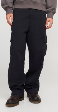 Wide Leg Fit Cargo broek | Zwart | Jack & Jones®