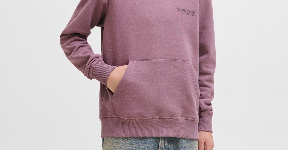 Ryggtrykk Hettegenser Junior | Medium lilla | Jack & Jones®