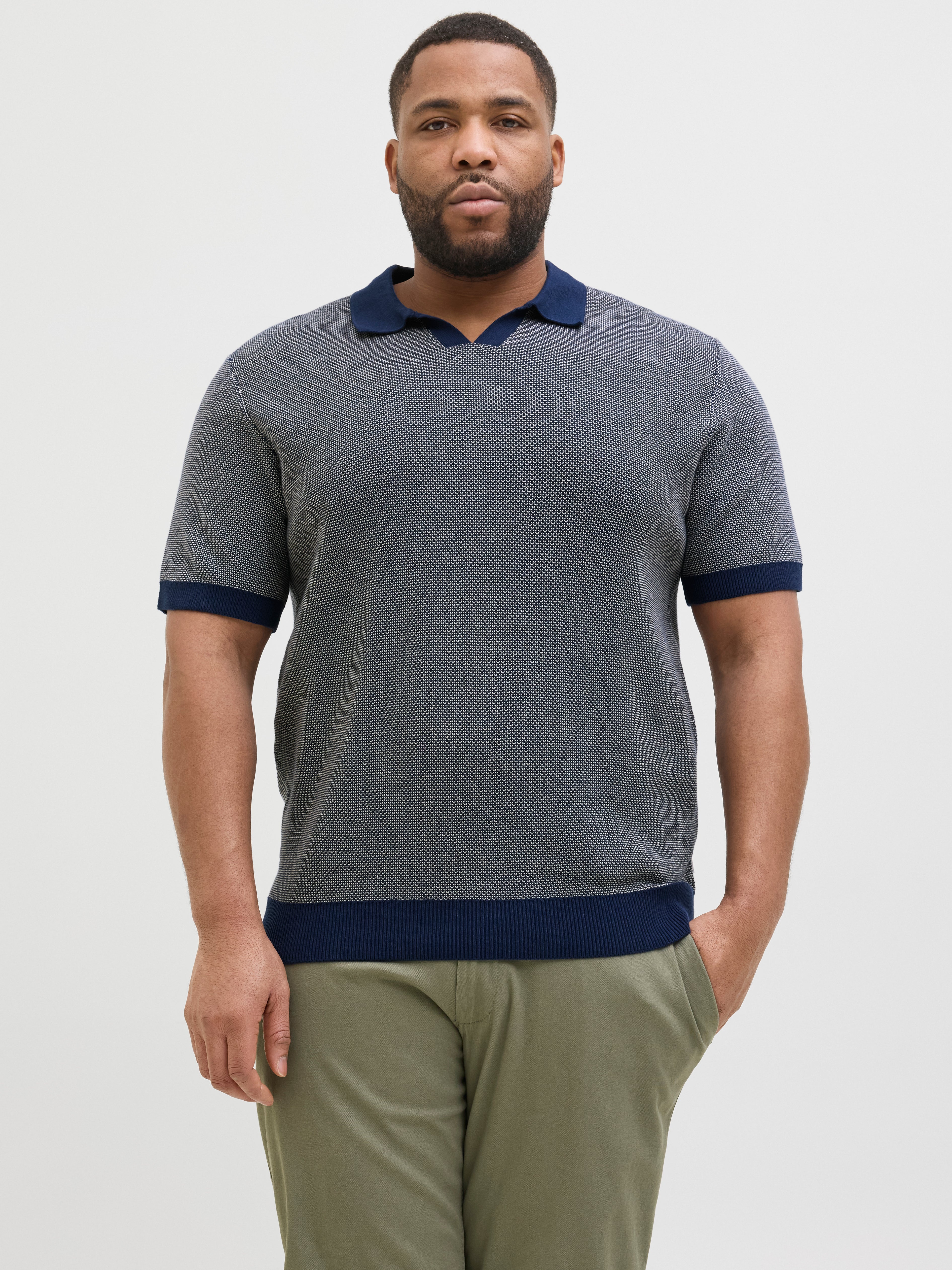 Përshtatja e rregullt Qafa e ndarë PLUS Tërheqja | Dark Blue | Jack ...