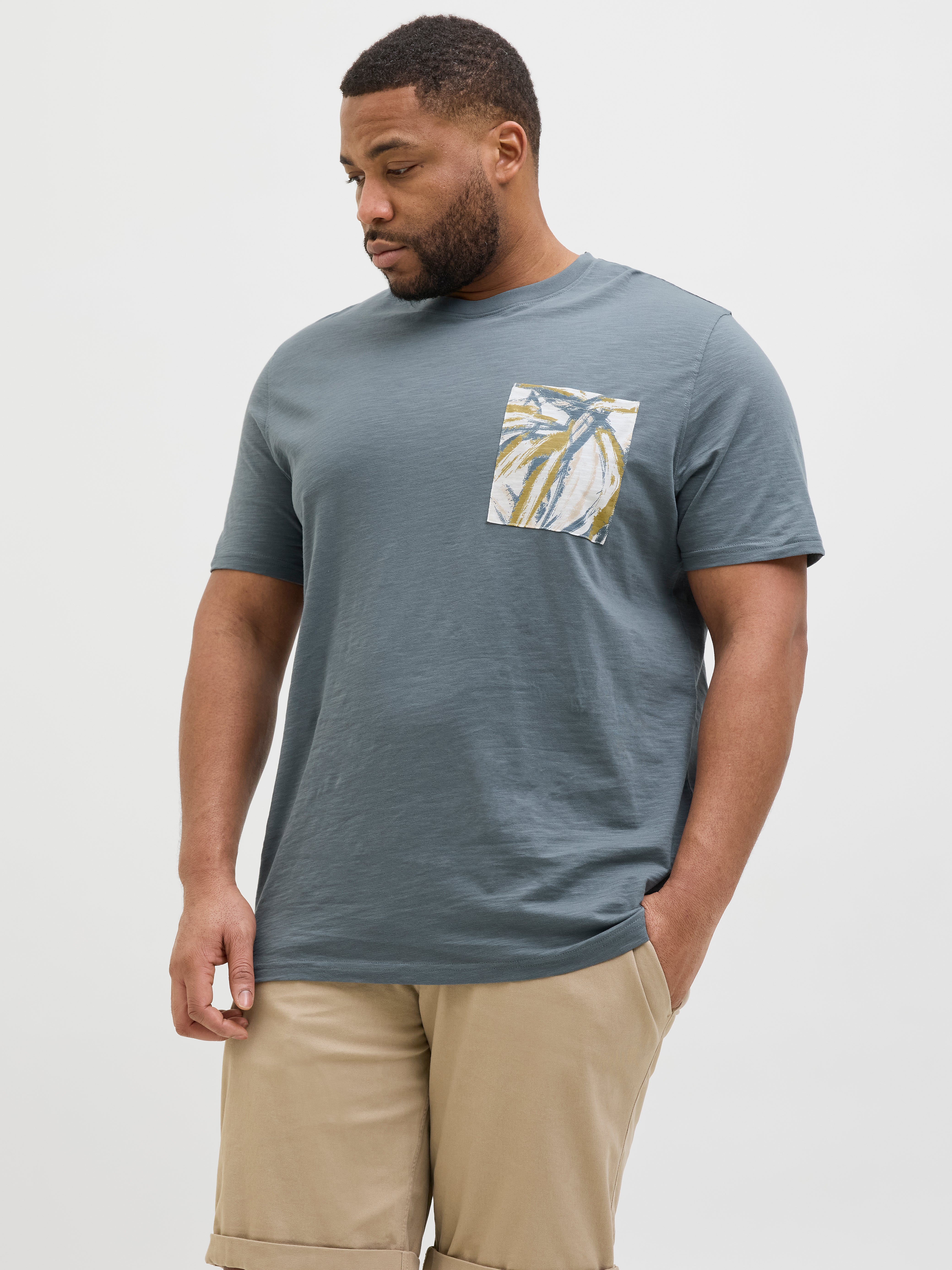 Përshtatja e rregullt Qafa e ekuipazhit PLUS T-Shirt | Dark Grey | Jack ...