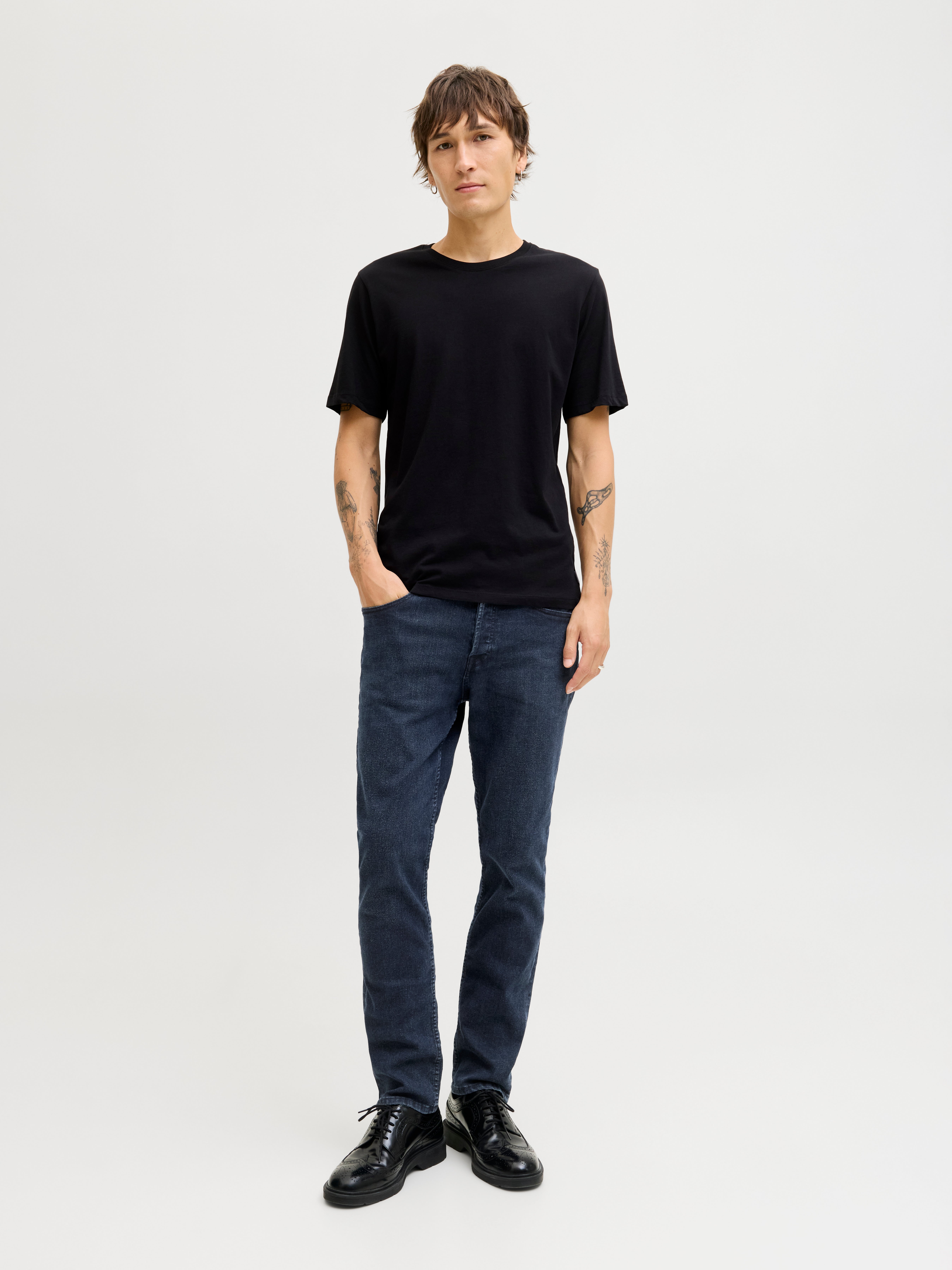 JJITIM JJORIGINAL AKM 004 Slim straight-fit jeans | Medium Blue | Jack ...