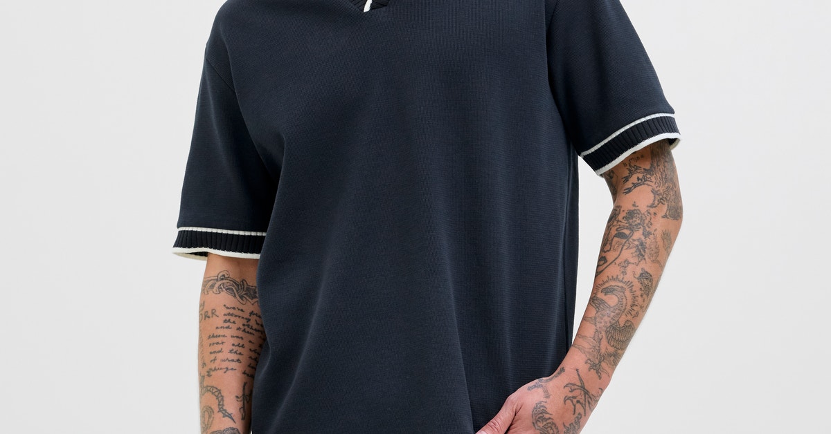 Polo Decote aberto | Azul Escuro | Jack & Jones®