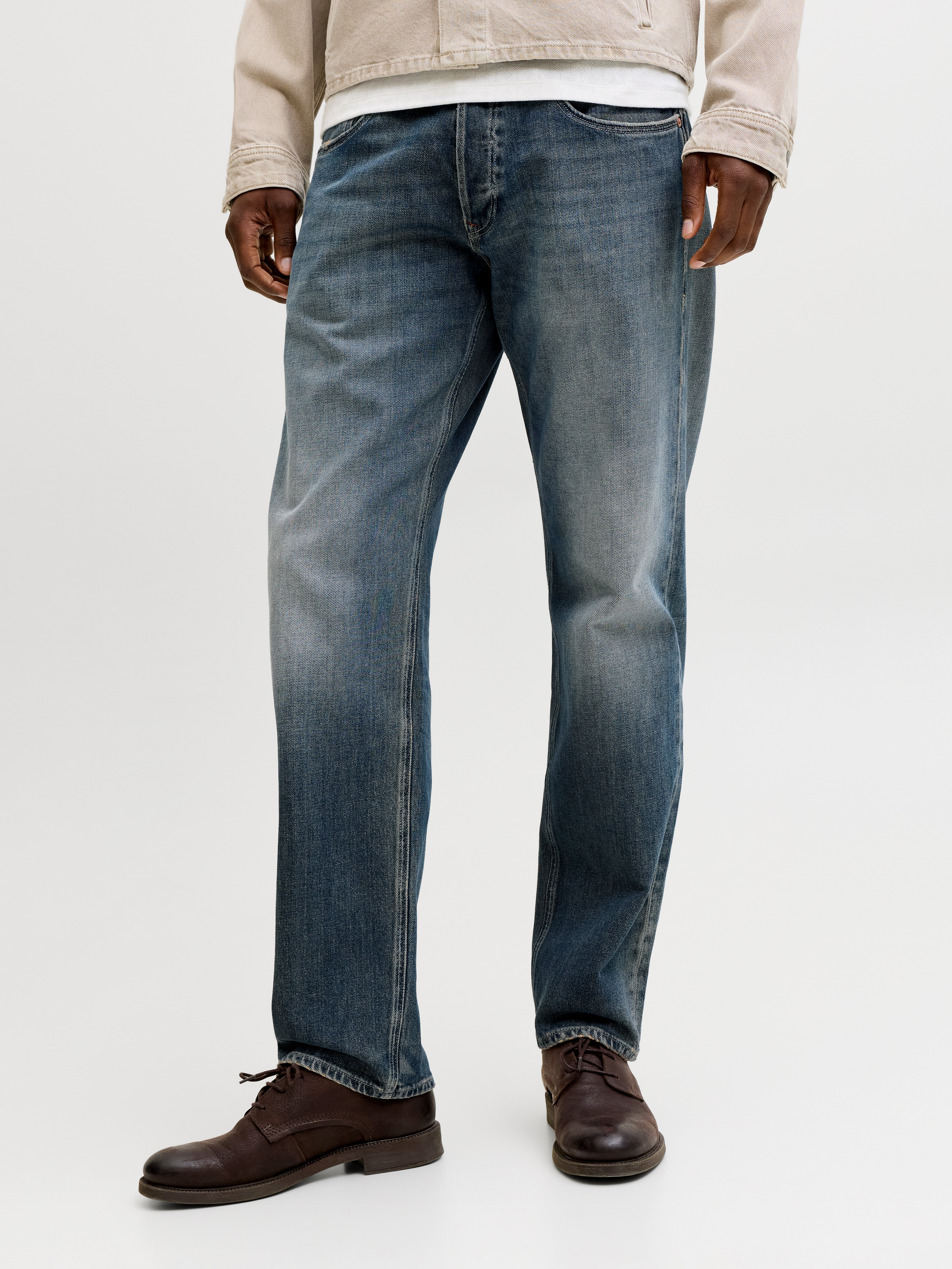 JJIMIKE JJWELLS JJ 048 NOOS Tapered Fit Jeans | Mittelblau | Jack & Jones®