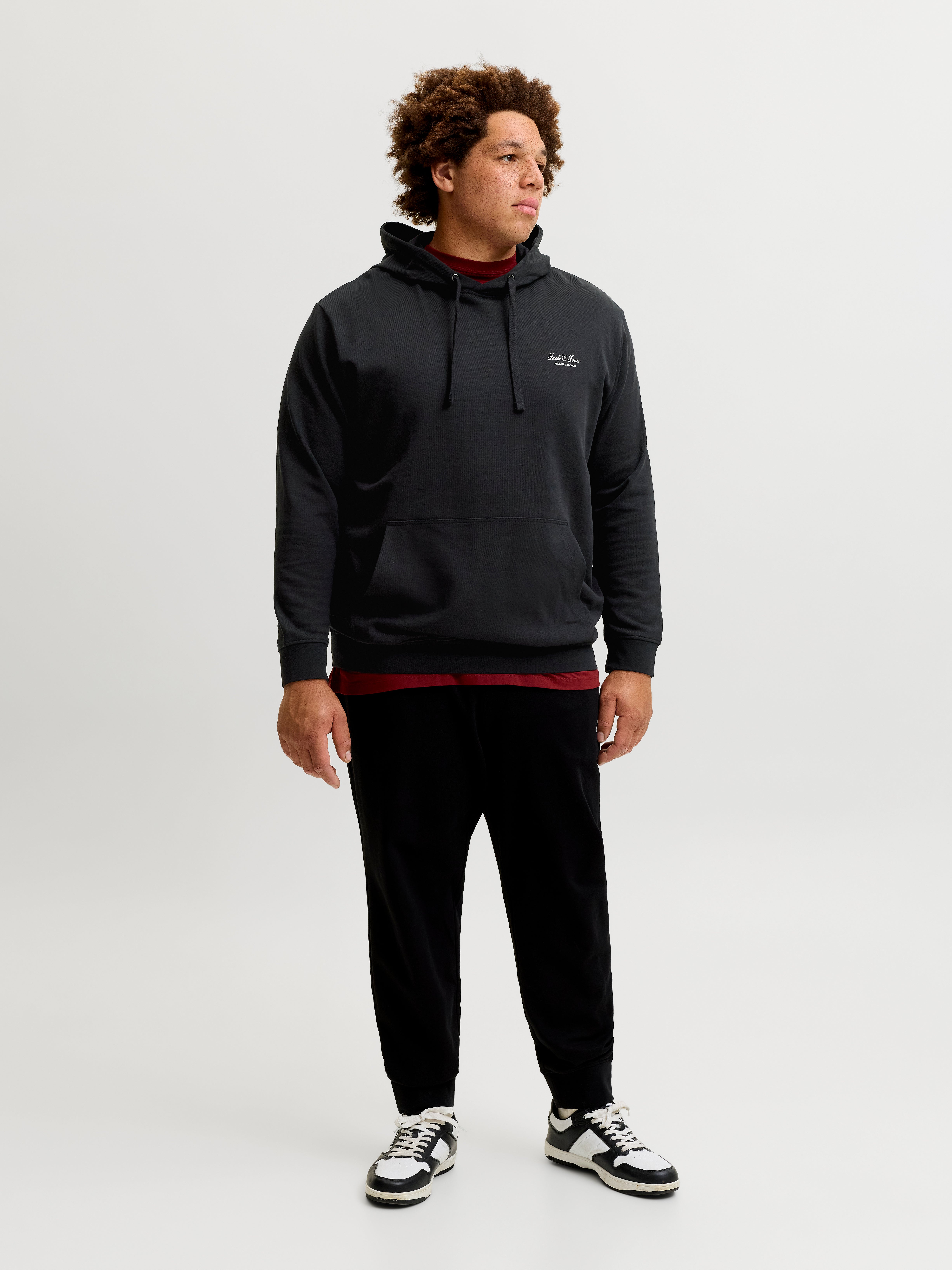 Plus Size Sudadera con capucha Logotipo | Negro | Jack & Jones®